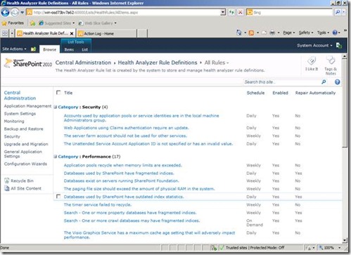 A Static State: SharePoint 2010 Health Analyzer and RSS Feeds